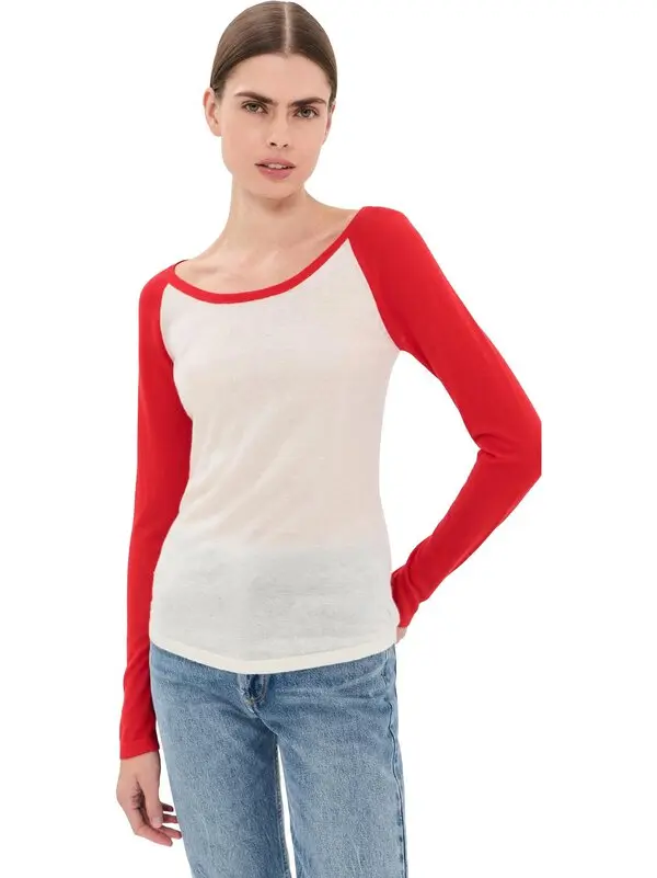 Isabel Marant Étoile Grace Cashmere Top - Ecru/red