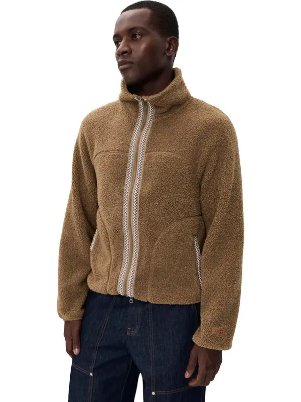 UGG Braid Full Zip Jacket - Coffee Grounds