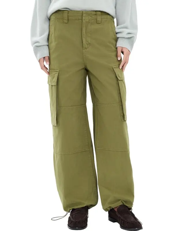 PISTOLA Petra Drawstring Harem Cargo Pants - Deep Moss