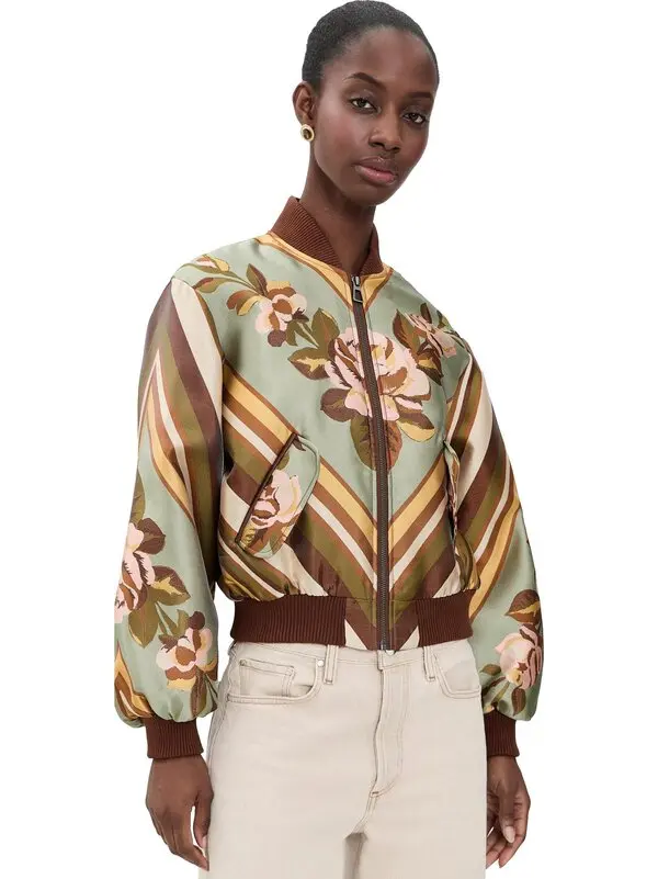 ALEMAIS La Rosa Jacquard Bomber Jacket - Multi