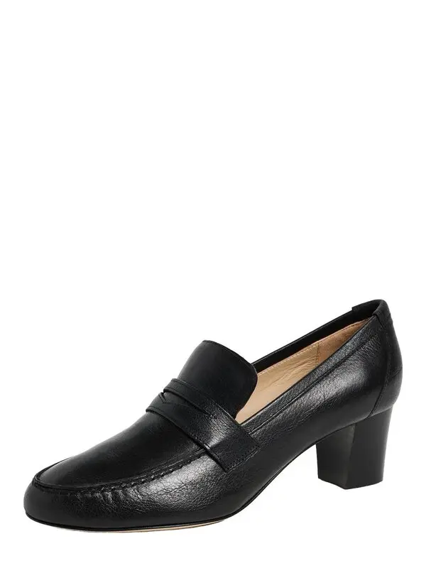 JAMIE HALLER The Heeled Penny Loafers - Black