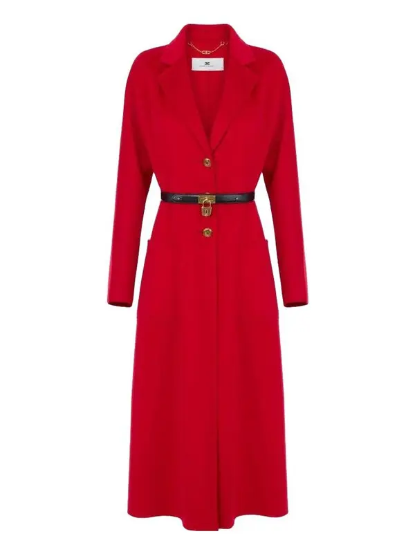 Elisabetta Franchi Wool Coat - Red