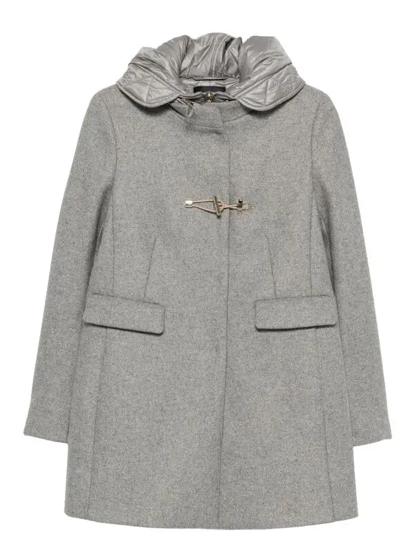 FAY Nylon Midi Parka Coat - Grey