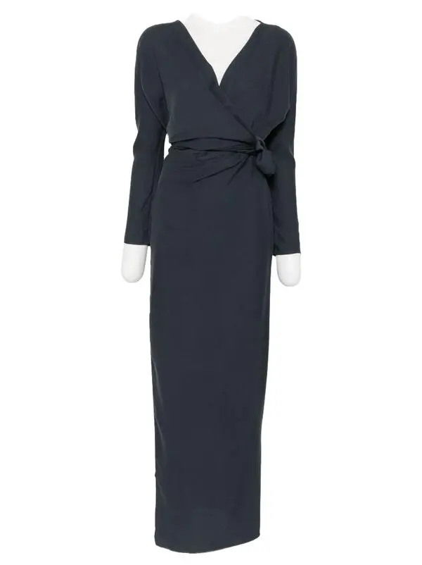 CORTANA Eteria Silk Long Dress - Blue