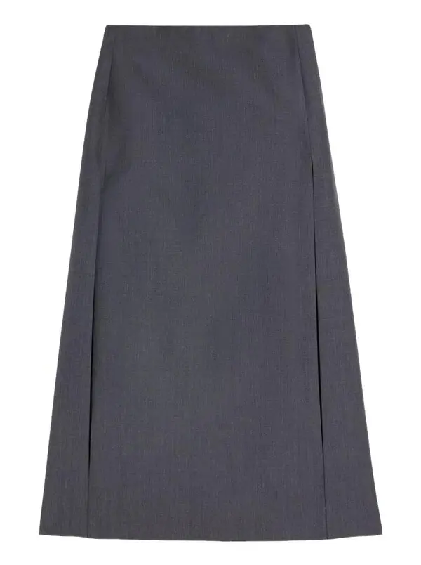 JIL SANDER Wool Long Skirt - Grey