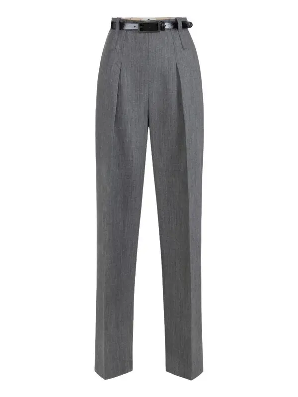 Elisabetta Franchi Wool Trousers - Grey