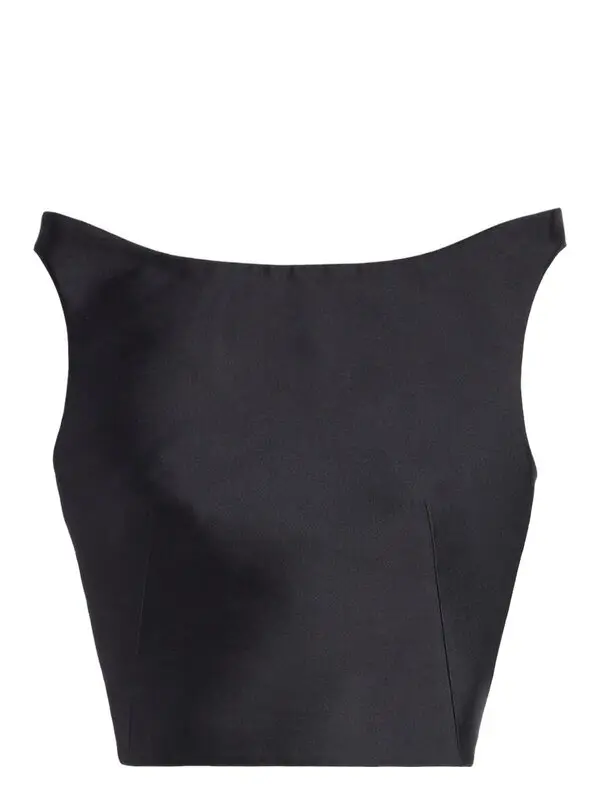 JIL SANDER Silk And Wool Cropped Top - Black