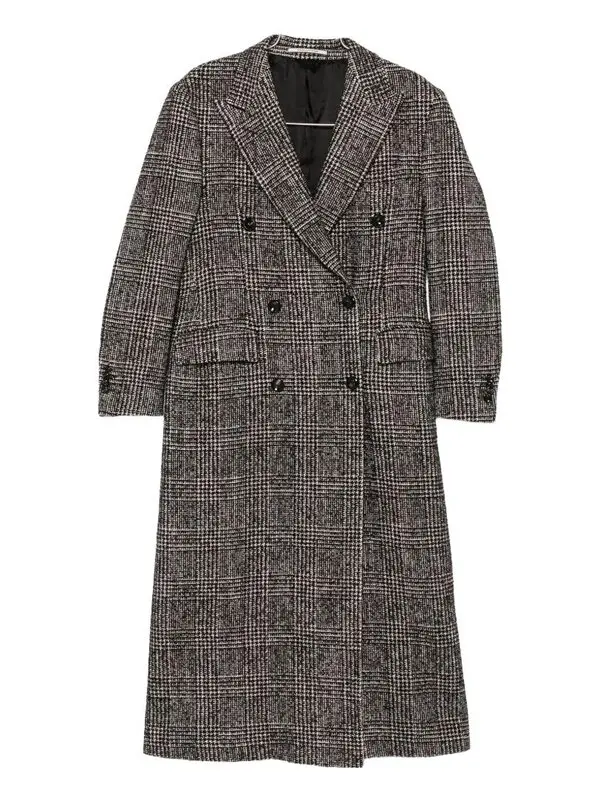 Tagliatore Wool Long Double-breasted Coat - Black