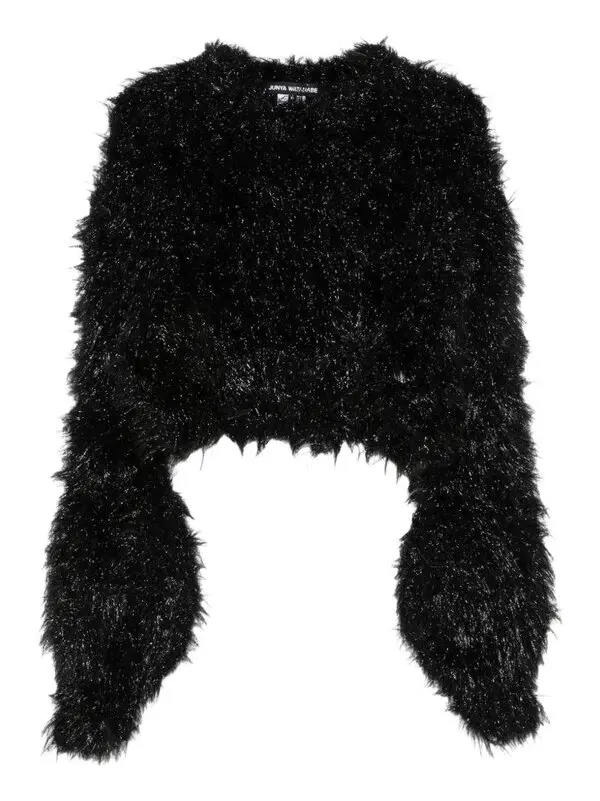 Junya Watanabe Cropped Crewneck Sweater - Black