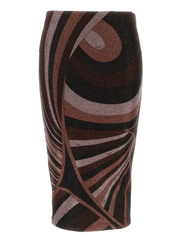 Emilio Pucci Printed Midi Skirt - Red
