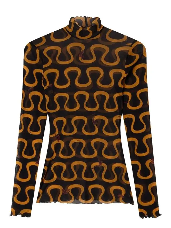 Emilio Pucci Printed Turtle-neck Sweater - Red