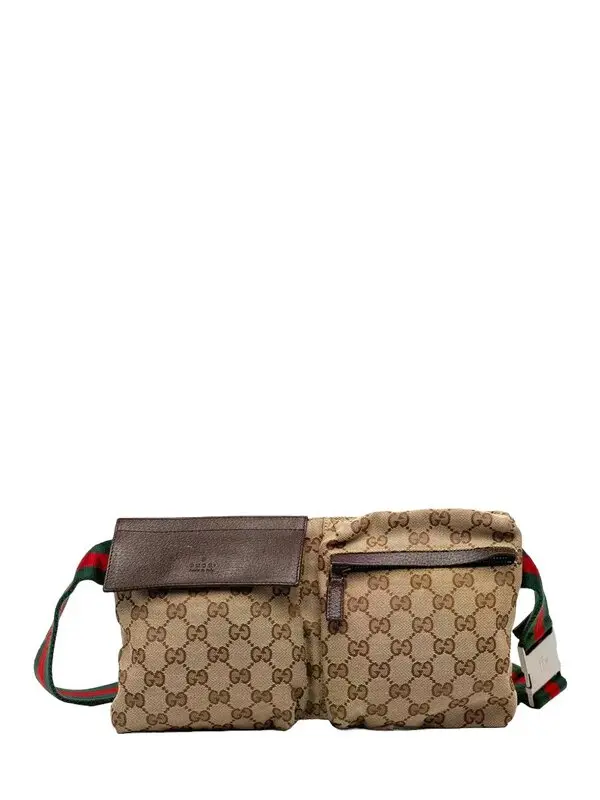 Gucci 2000-2015 Gg Canvas Web Double Pocket Belt Bag - Neutrals