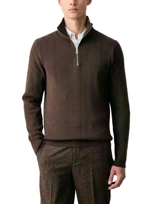 Lindbergh Half-zip Sweater - Brown