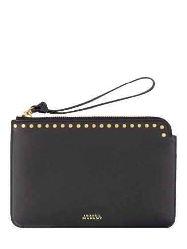 Isabel Marant Étoile Leather Oskan Flat Pouch - Black