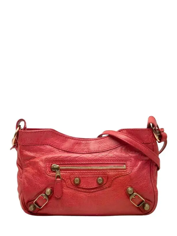 Balenciaga 2012 Lambskin Motocross Giant 21 Hip Crossbody Bag - Red