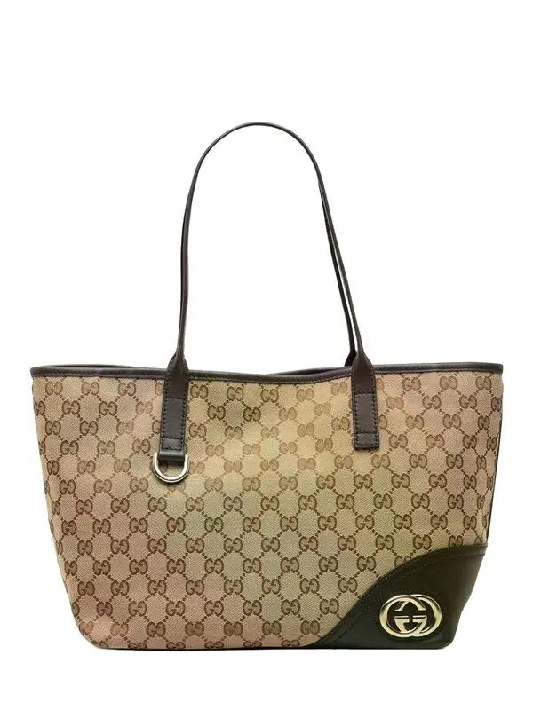 Gucci 2000-2015 Gg Canvas New Britt Tote Bag - Neutrals