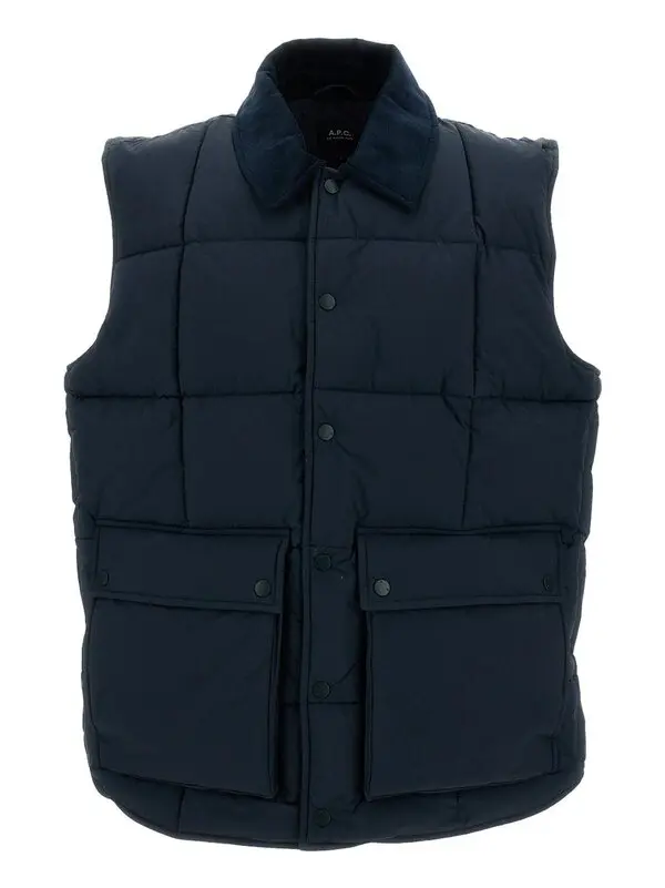 A.p.c. Jimmy Gilet Trapuntato Imbottito - Blu