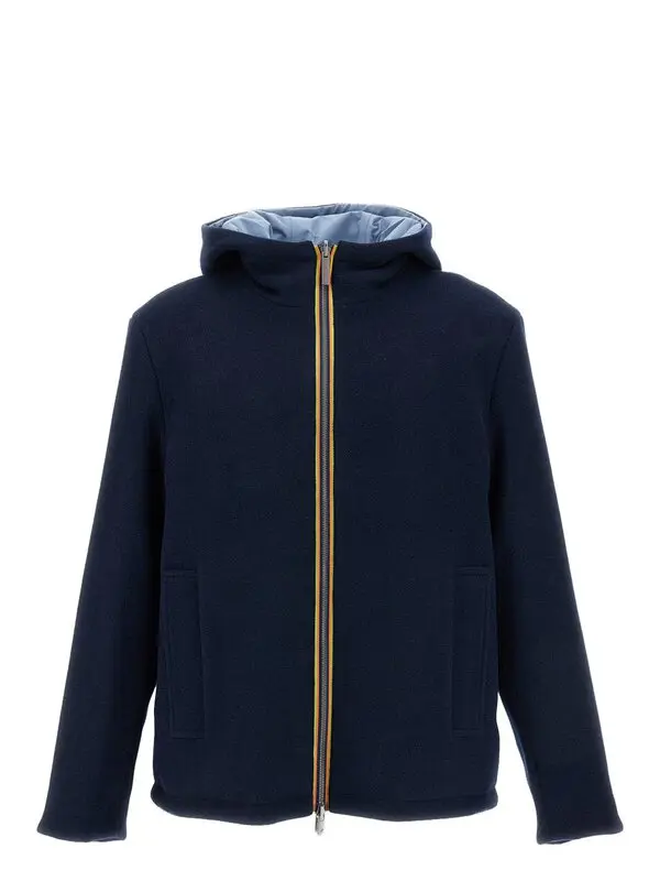 K-WAY Giacca Claudel Wool Bonded Double - Blu