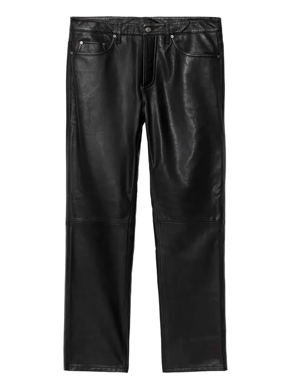 ALLSAINTS Vini Slim Bootcut Leather Pants - Black