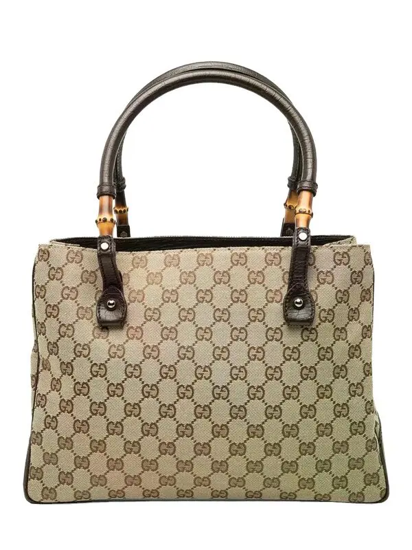 Gucci 2000-2015 Gg Canvas Bamboo Tote Bag - Neutrals