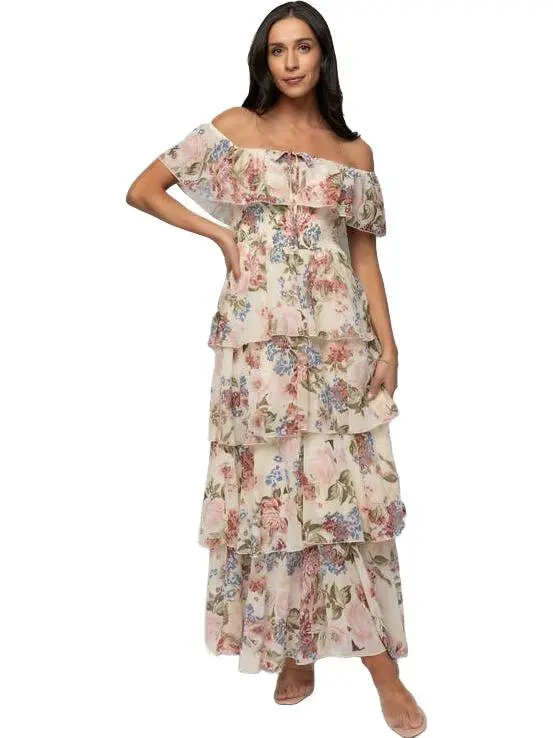 BALTIC BØRN Carina Off Shoulder Maxi Dress - Multi Color