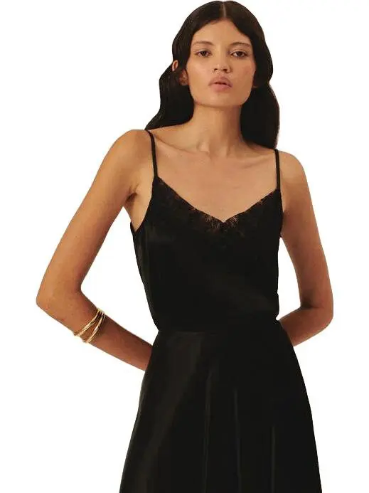 EXQUISE Adalynn Spaghetti Strap Blouse - Black