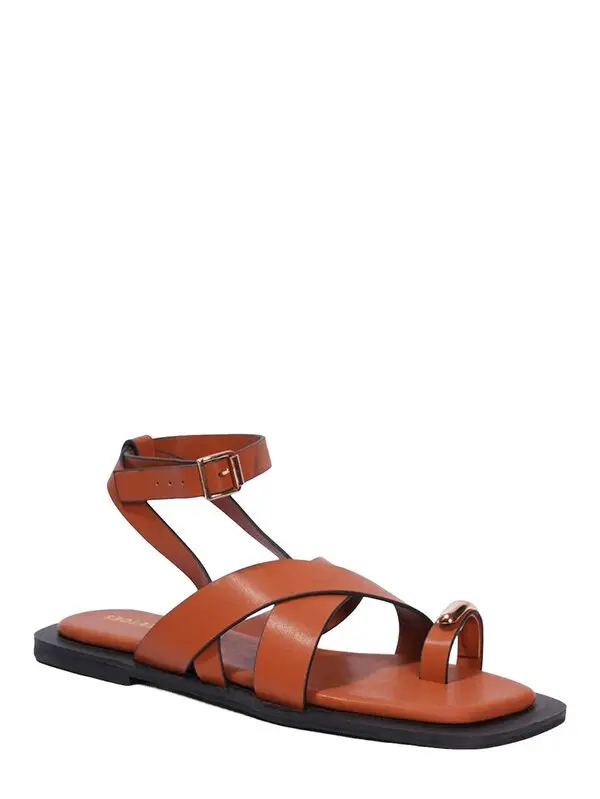 KNEETOES Elowyn Cross Strap Sandal - Brown