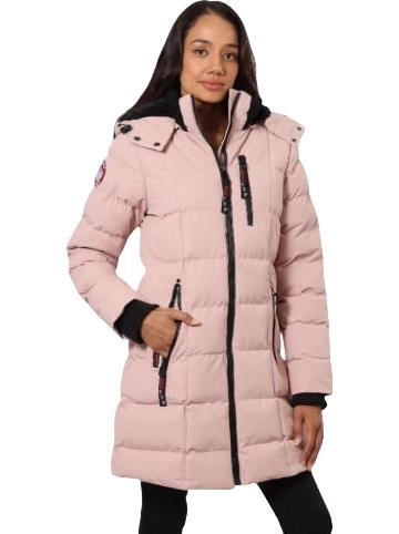 CANADA WEATHER GEAR High Pile Fleece Lined Hood Quilted Puffer Coat - Blush