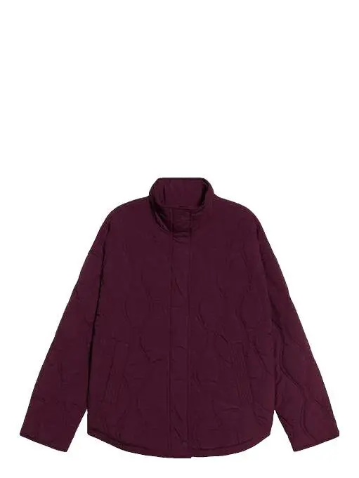 Beyond Yoga Roam Water Repellent Quilted Jacket - Cabernet