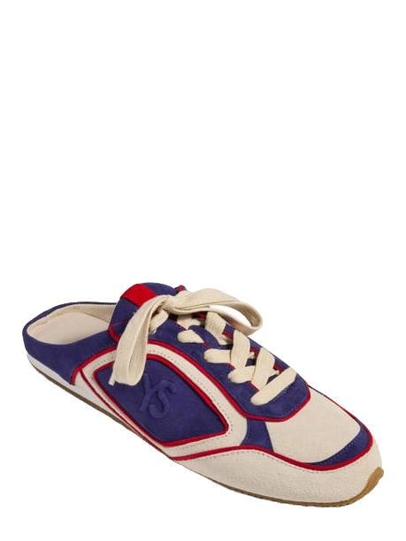 Yosi Samra Uptown Slide Sneaker - Bone/eggplant/red