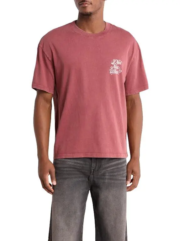 PACSUN If Not Now Short Sleeve Graphic T-shirt - Red