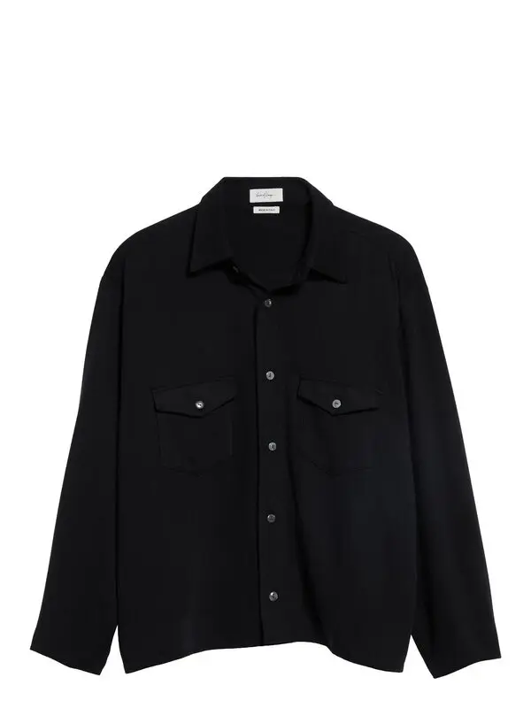 SECOND / LAYER Button-up Field Shirt - Black