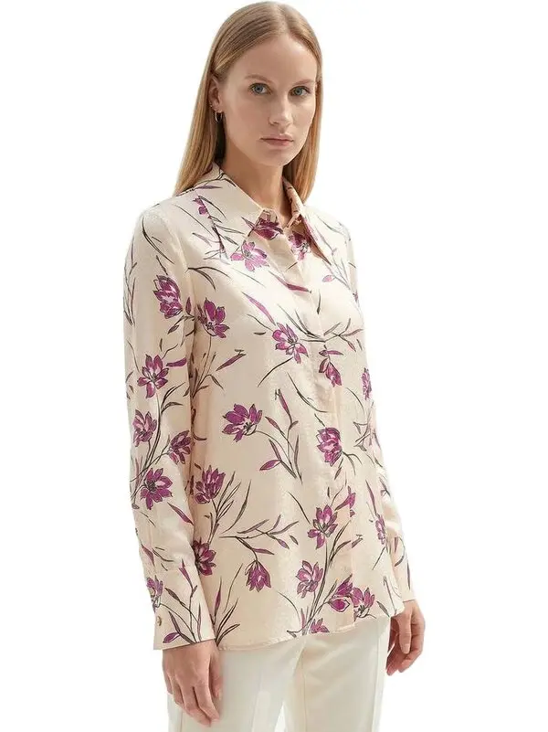 EXQUISE Floral Long Shirt - Multicolor