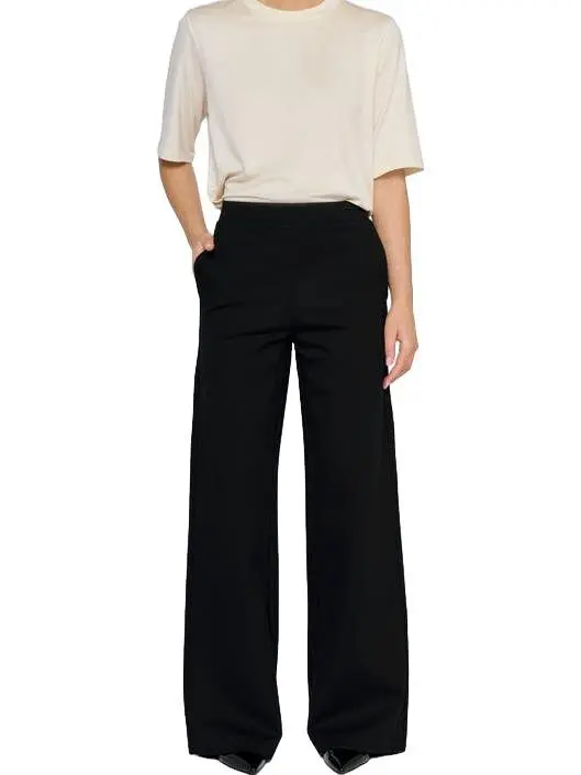 RESIDUS Leia High Waist Wide Leg Trousers - Black