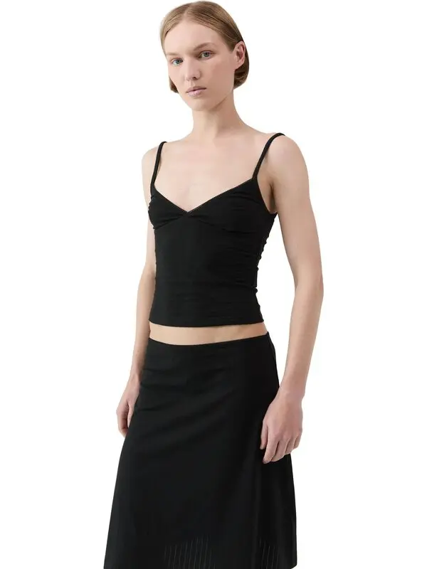 ST. AGNI Pointelle Cami - Black