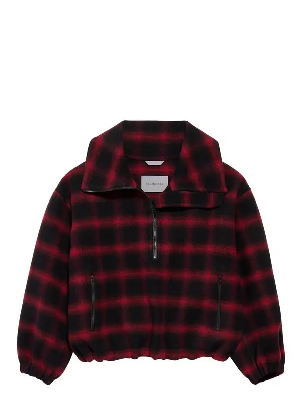 Balenciaga High Collar Half Zip Outerwear - Red