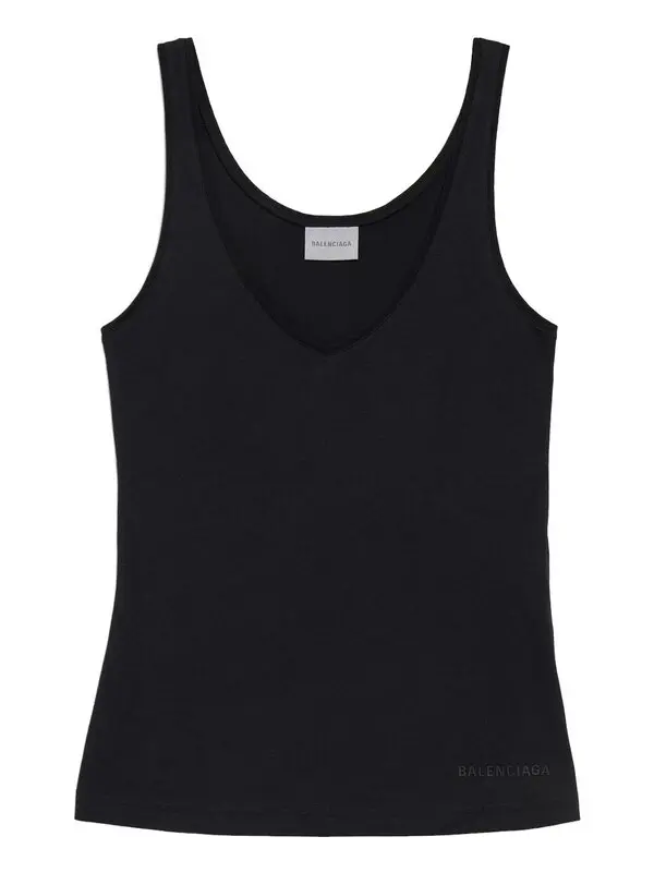 Balenciaga V-neck Tank Top - Black