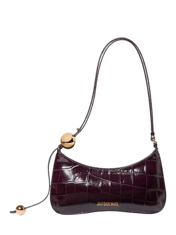 Jacquemus Le Bisou Perle Crocodile-effect Leather Shoulder Bag - Red
