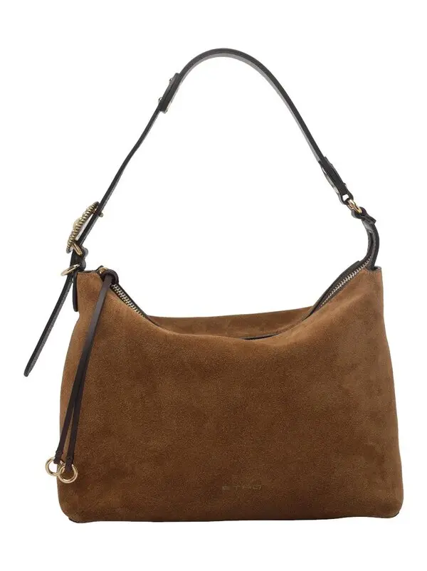 Etro Medium Rosette Suede Shoulder Bag - Brown