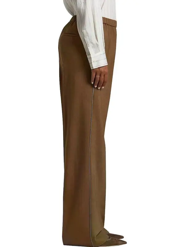 Peserico Piped-trim Elasticated-waistband Trousers - Brown