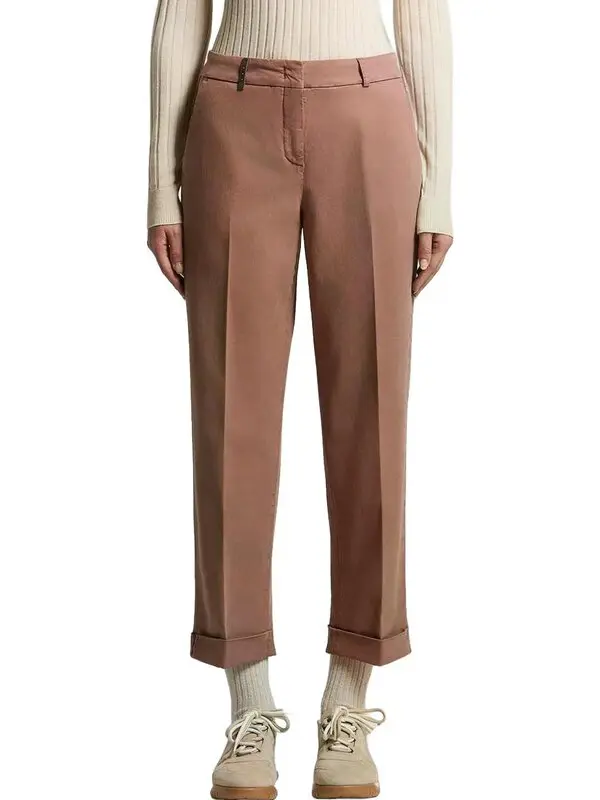 Peserico Pressed-crease Turned-up Trousers - Pink