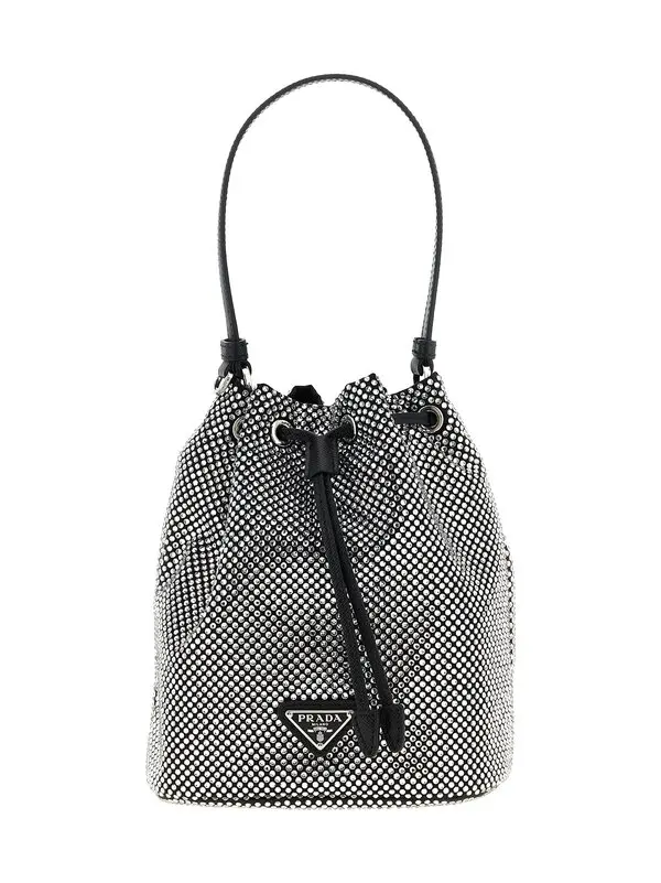Prada Crystal' Bucket Bag - Gray
