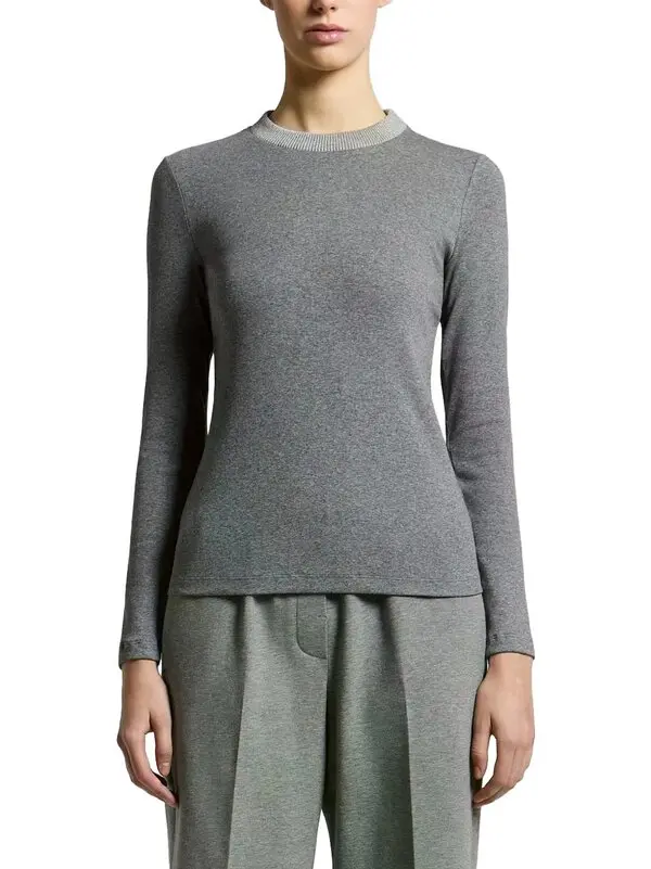 Peserico Ribbed-knit Long-sleeve T-shirt - Grey