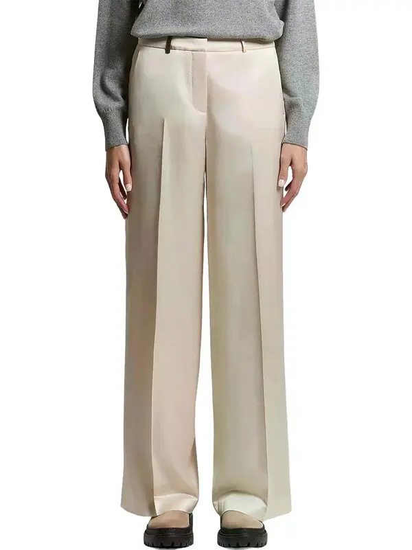 Peserico Satin-finish Wide-leg Trousers - Neutrals