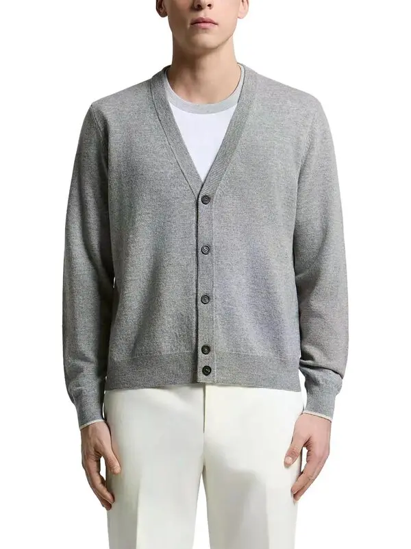 Peserico Button-up V-neck Cardigan - Grey