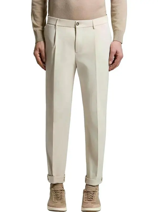 Peserico Pleated Turn-up Trousers - Neutrals