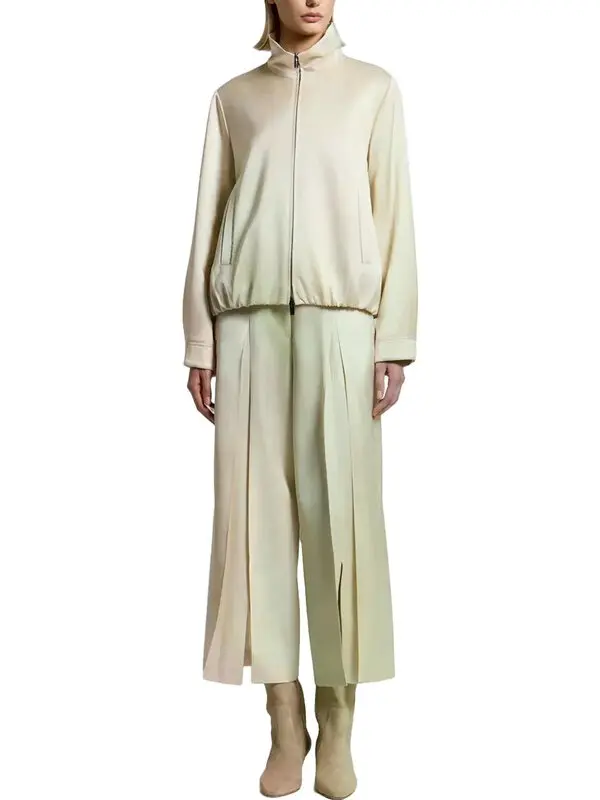 Peserico Satin-finish Zip-up Bomber Jacket - Neutrals