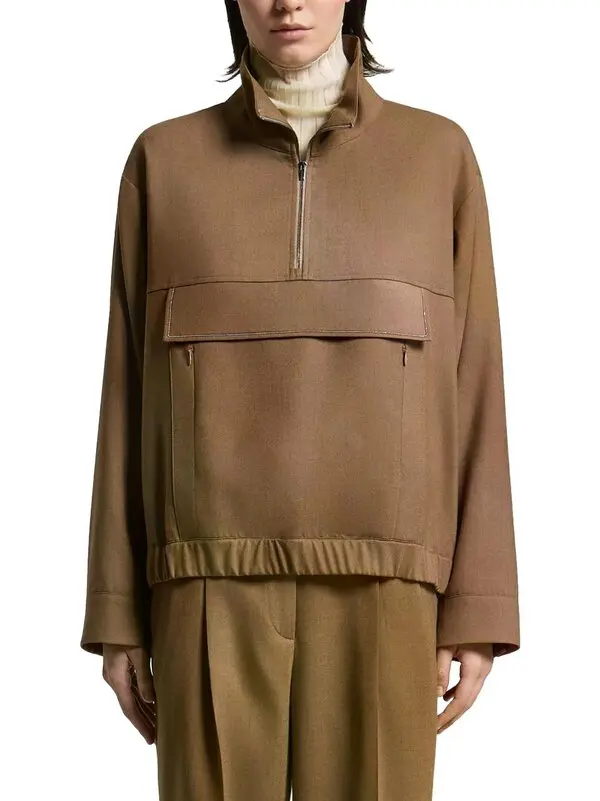 Peserico Half-zip Elasticated-hem Jacket - Brown