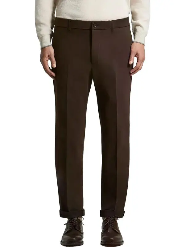 Peserico Elasticated-waistband Tailored Trousers - Brown