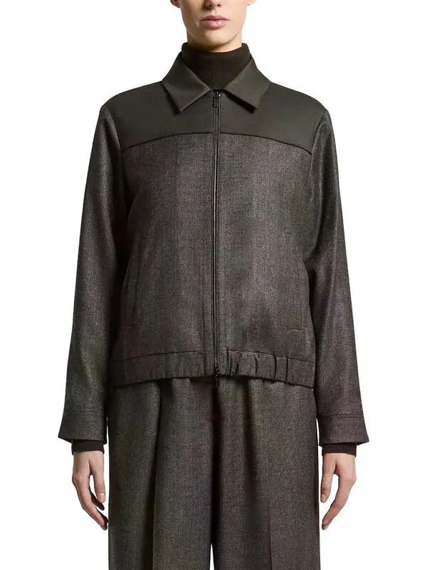 Peserico Panelled Elasticated-hem Jacket - Brown